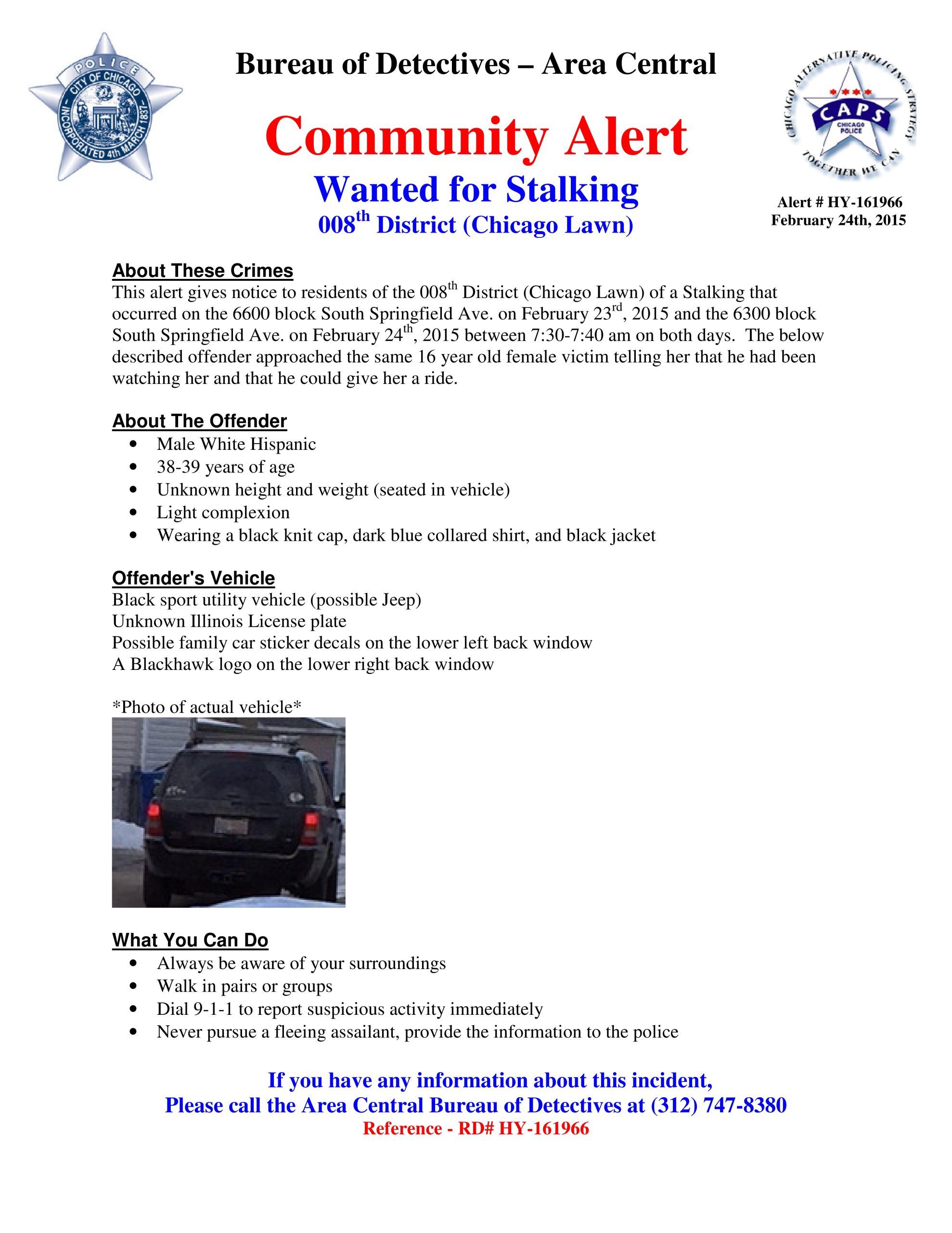 24 Feb 15 CA-008-Stalking – Chicago Police Department